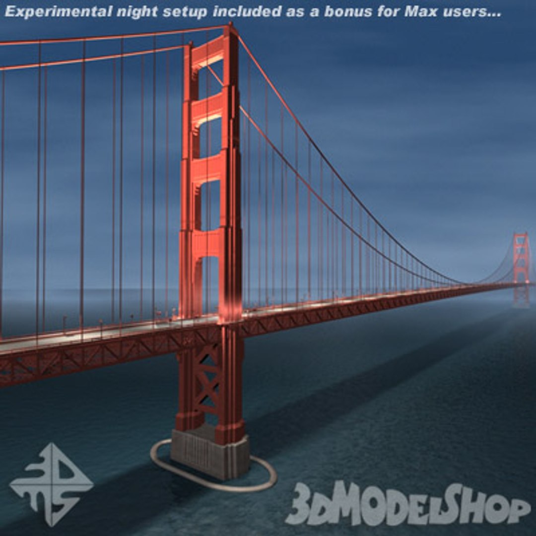 3d Model Golden Gate Bridge V3