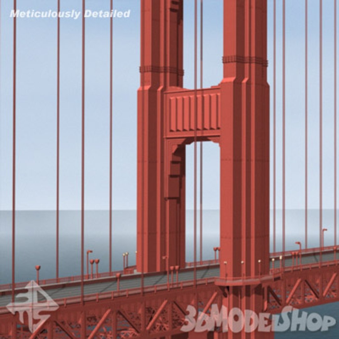 3d Model Golden Gate Bridge V3