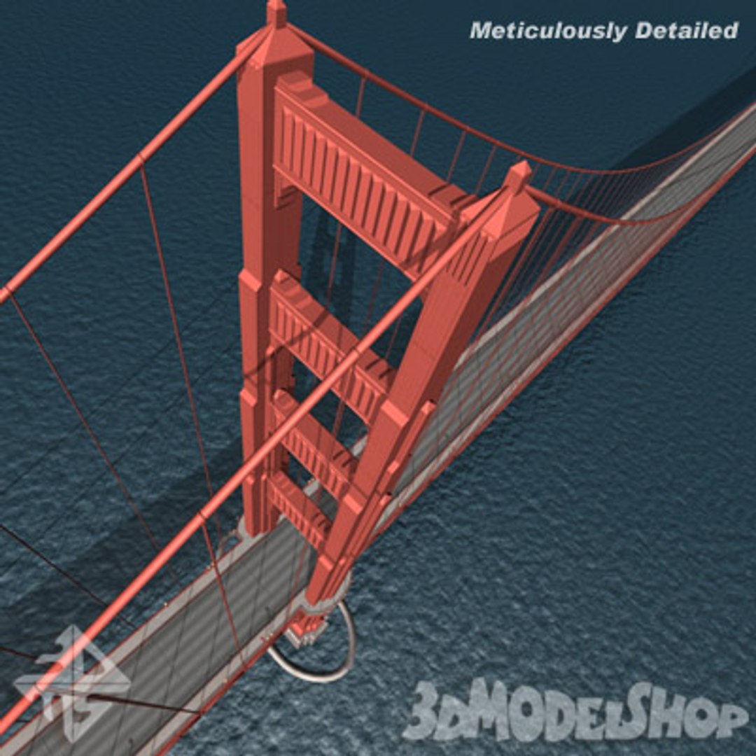 3d Model Golden Gate Bridge V3