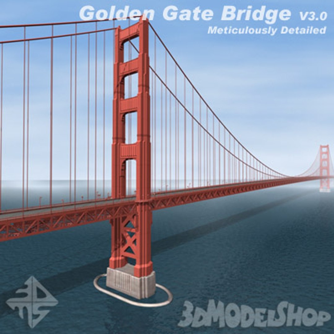 3d Model Golden Gate Bridge V3