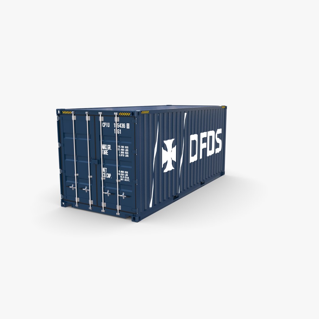 20ft Shipping Container DFDS 3D Model - TurboSquid 1835496