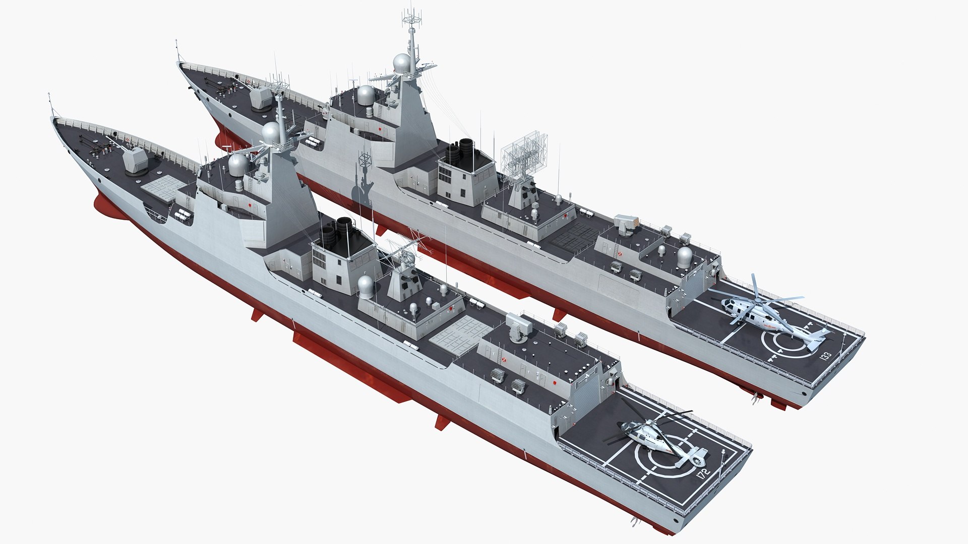 Chinese Navy Type 052DL And Type 052D Destroyer 3D Model - TurboSquid 1940404