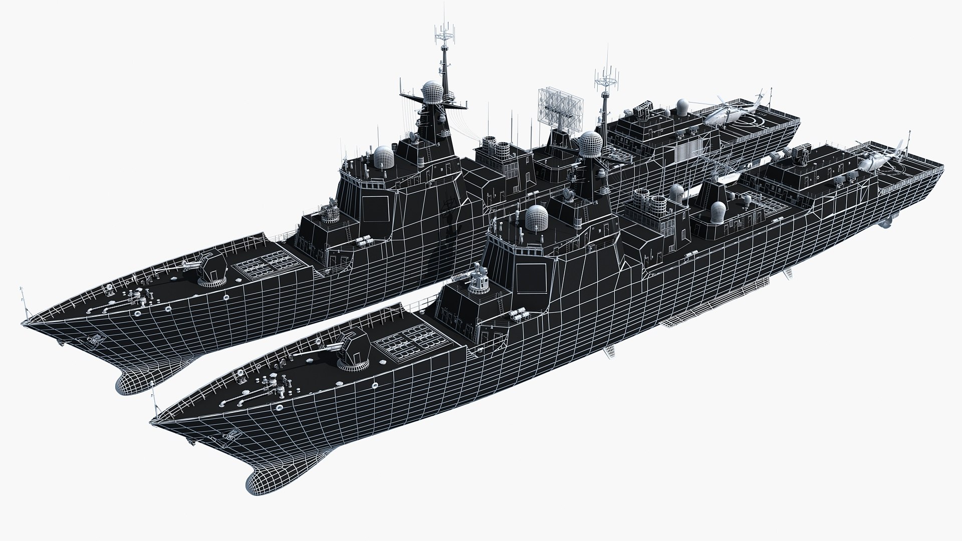 Chinese Navy Type 052DL And Type 052D Destroyer 3D Model - TurboSquid ...