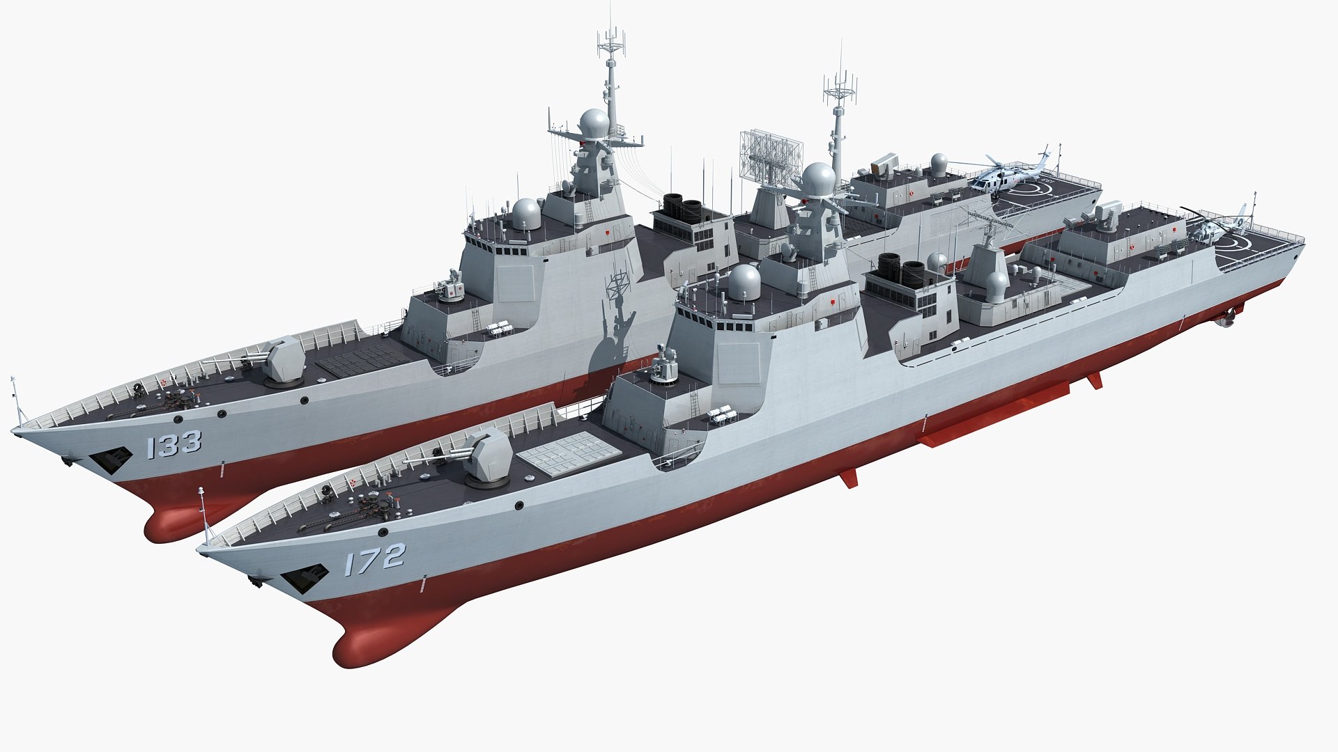 Chinese Navy Type 052DL And Type 052D Destroyer 3D Model - TurboSquid 1940404