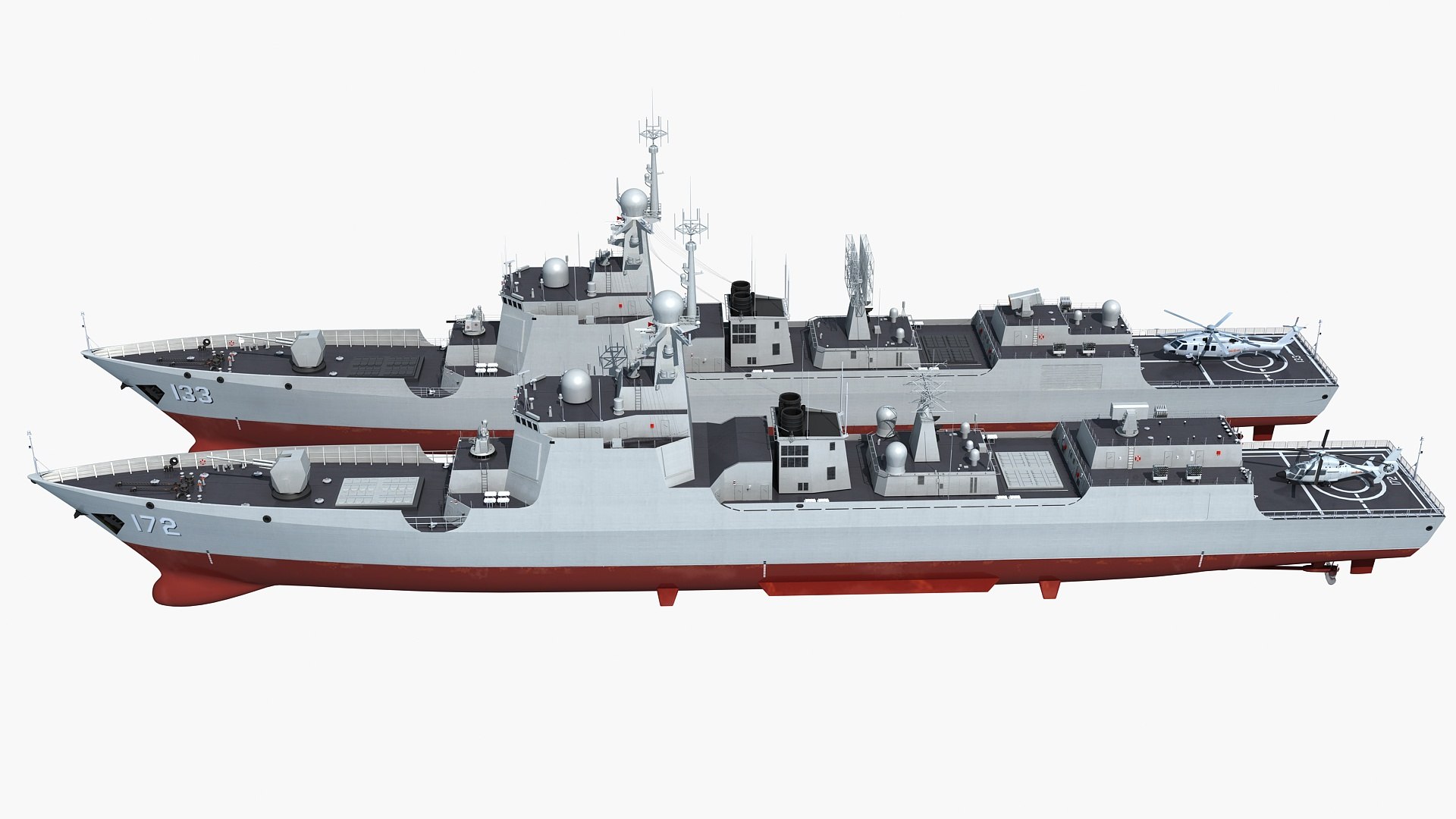 Chinese Navy Type 052DL And Type 052D Destroyer 3D Model - TurboSquid ...