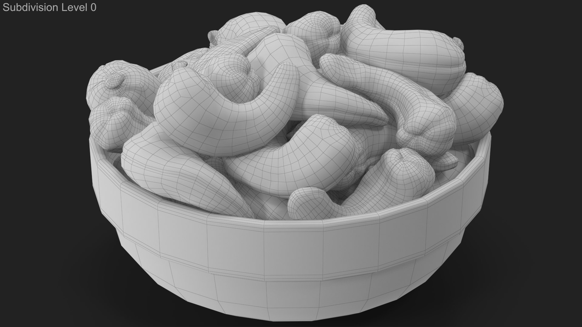 3D Cashews In Glass Bowl - TurboSquid 2175559