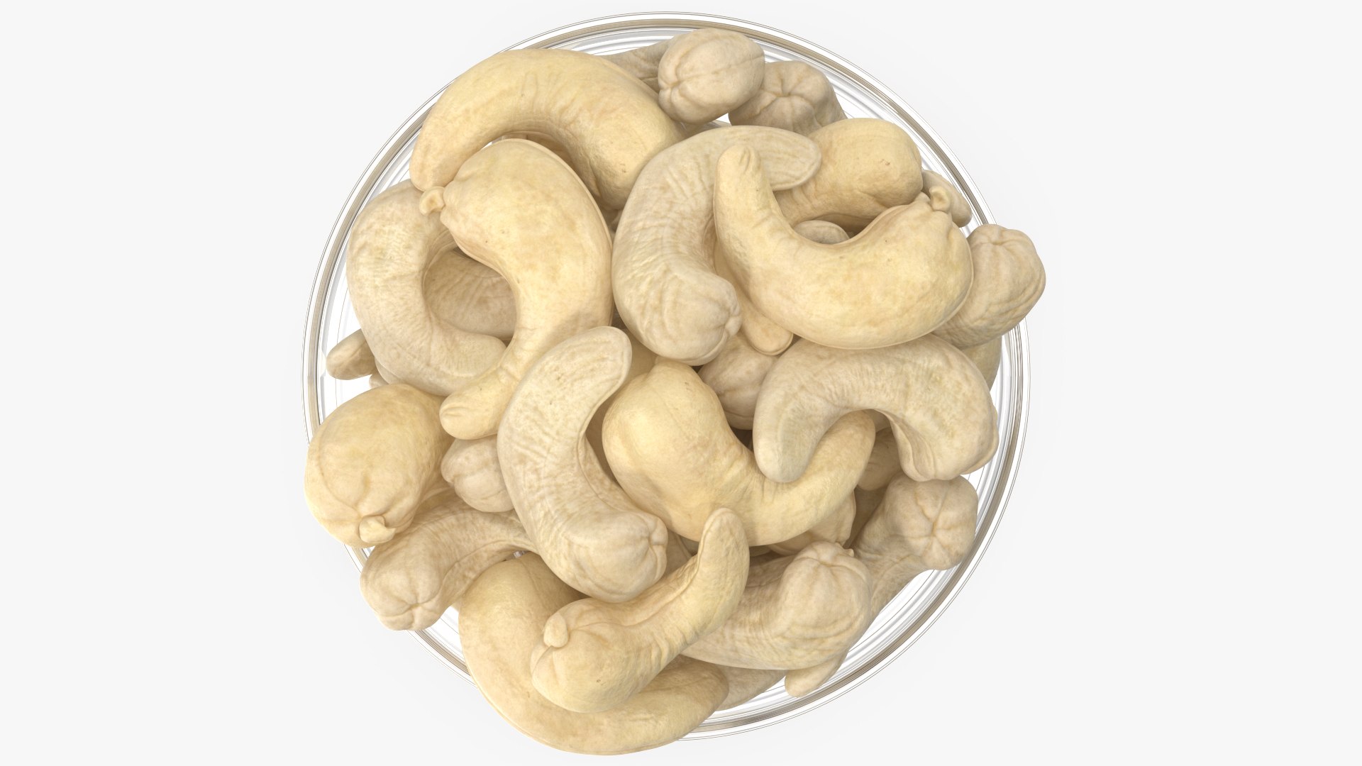 3D Cashews In Glass Bowl - TurboSquid 2175559