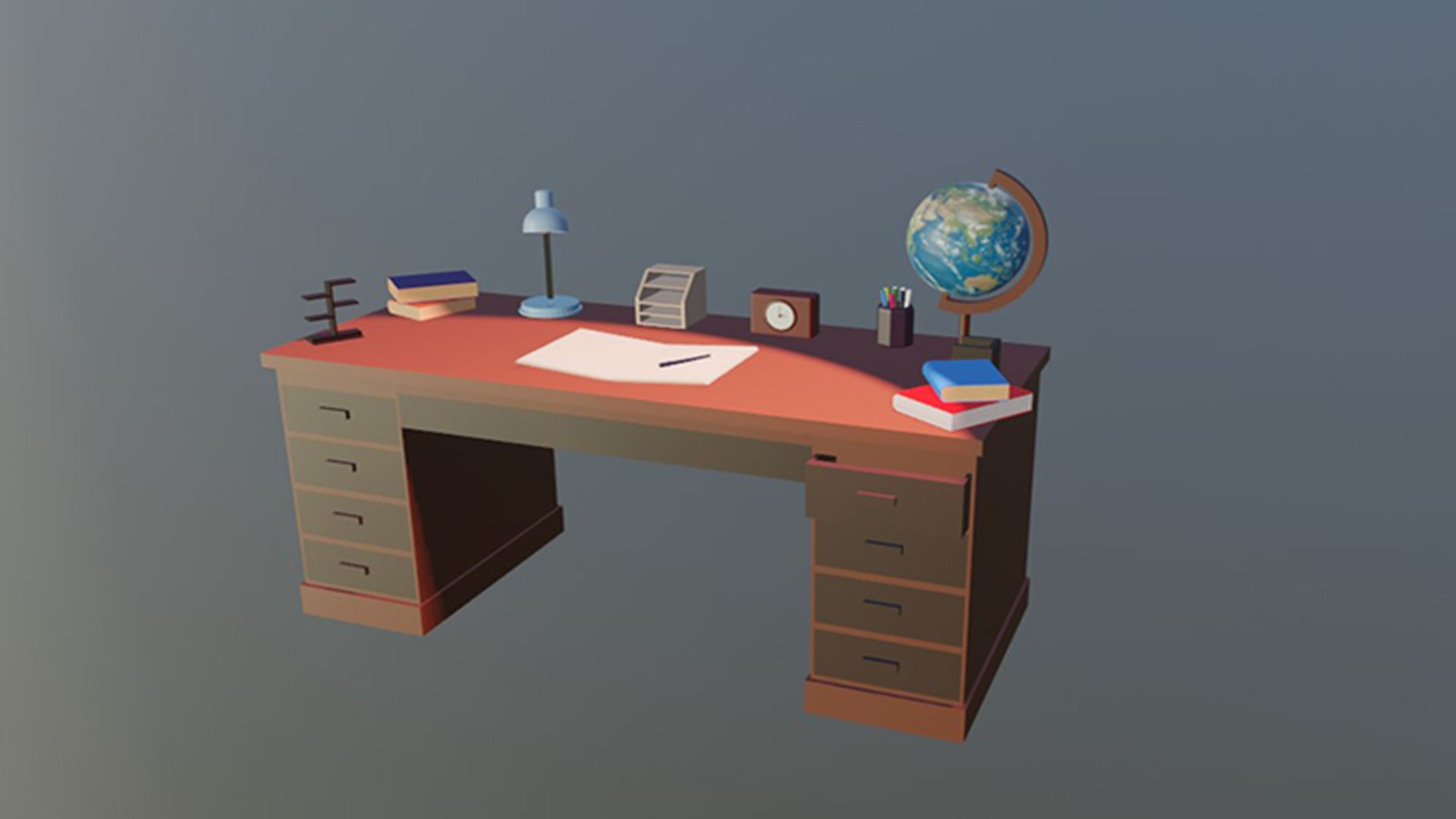 3D Model Cartoon Desk - TurboSquid 1684077