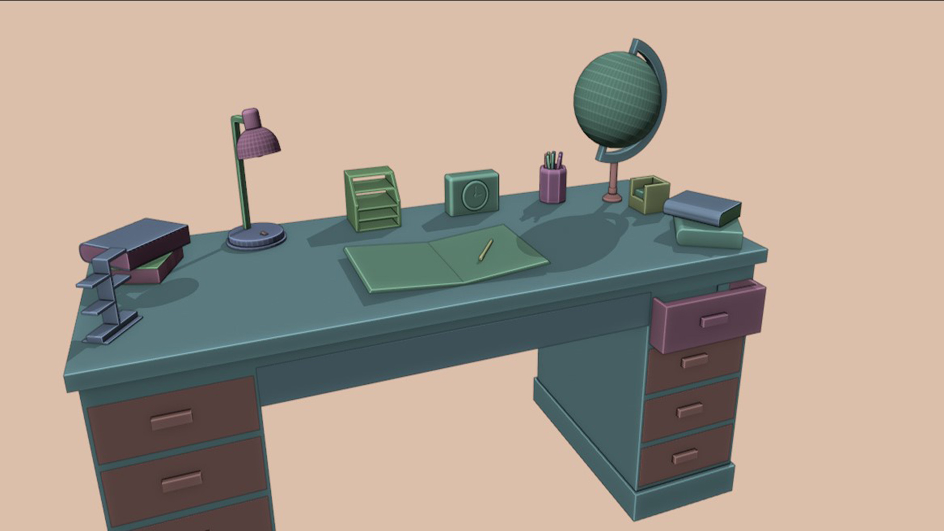 3D model cartoon desk - TurboSquid 1684077