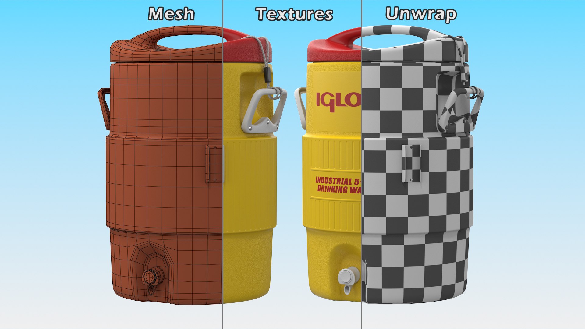 Igloo 5 Gallon Heat Stress Solution Industrial Water Cooler 3D - TurboSquid 1959640