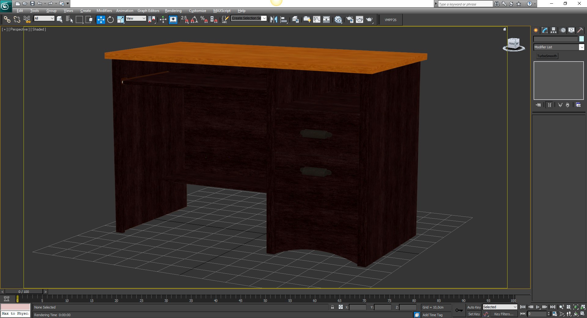 Computer Desk 2 Ebony Model - TurboSquid 1277429