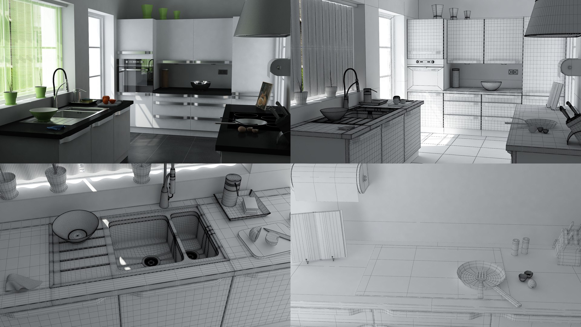 3ds Max Kitchen Scene