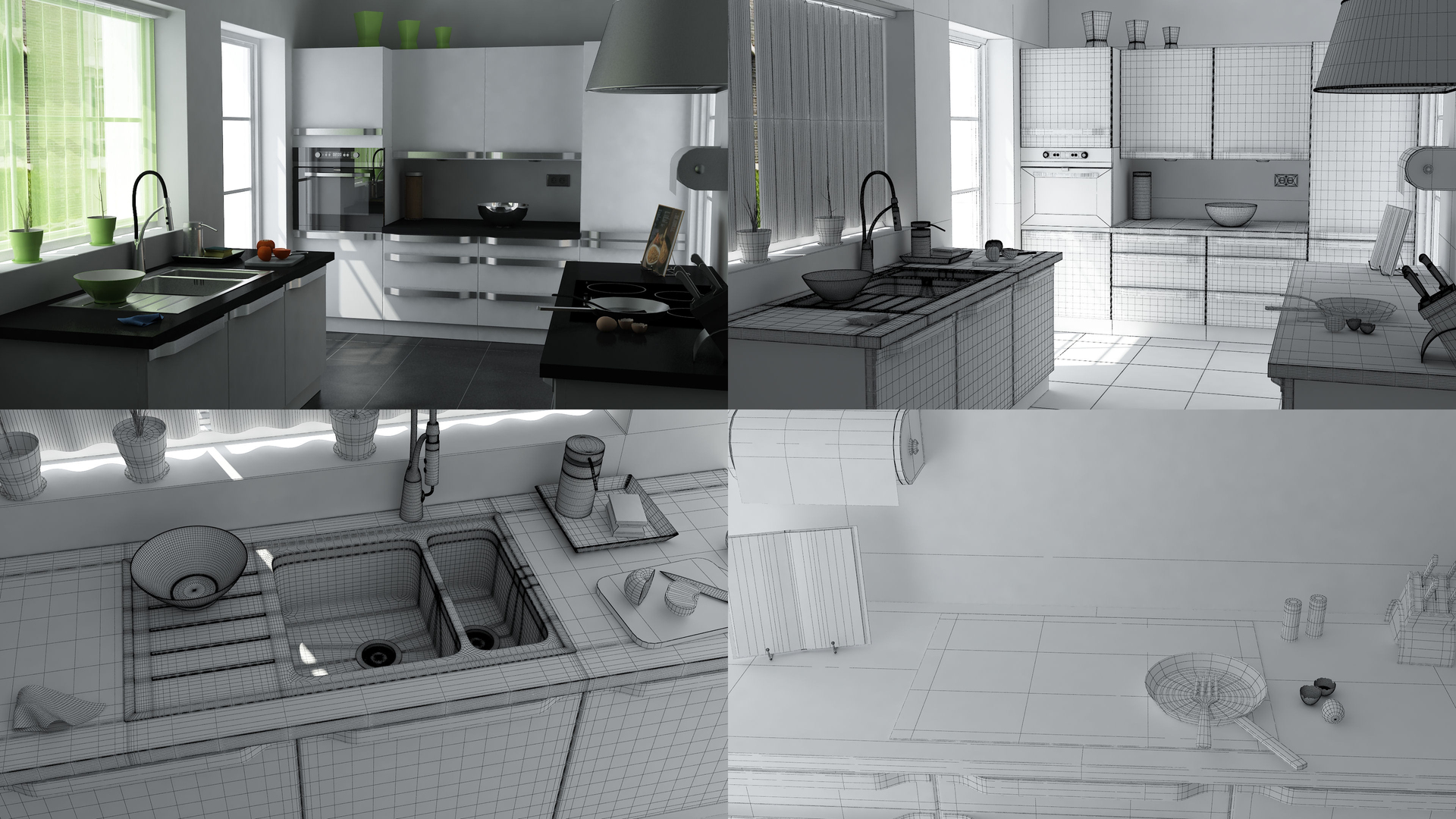 3ds max kitchen scene