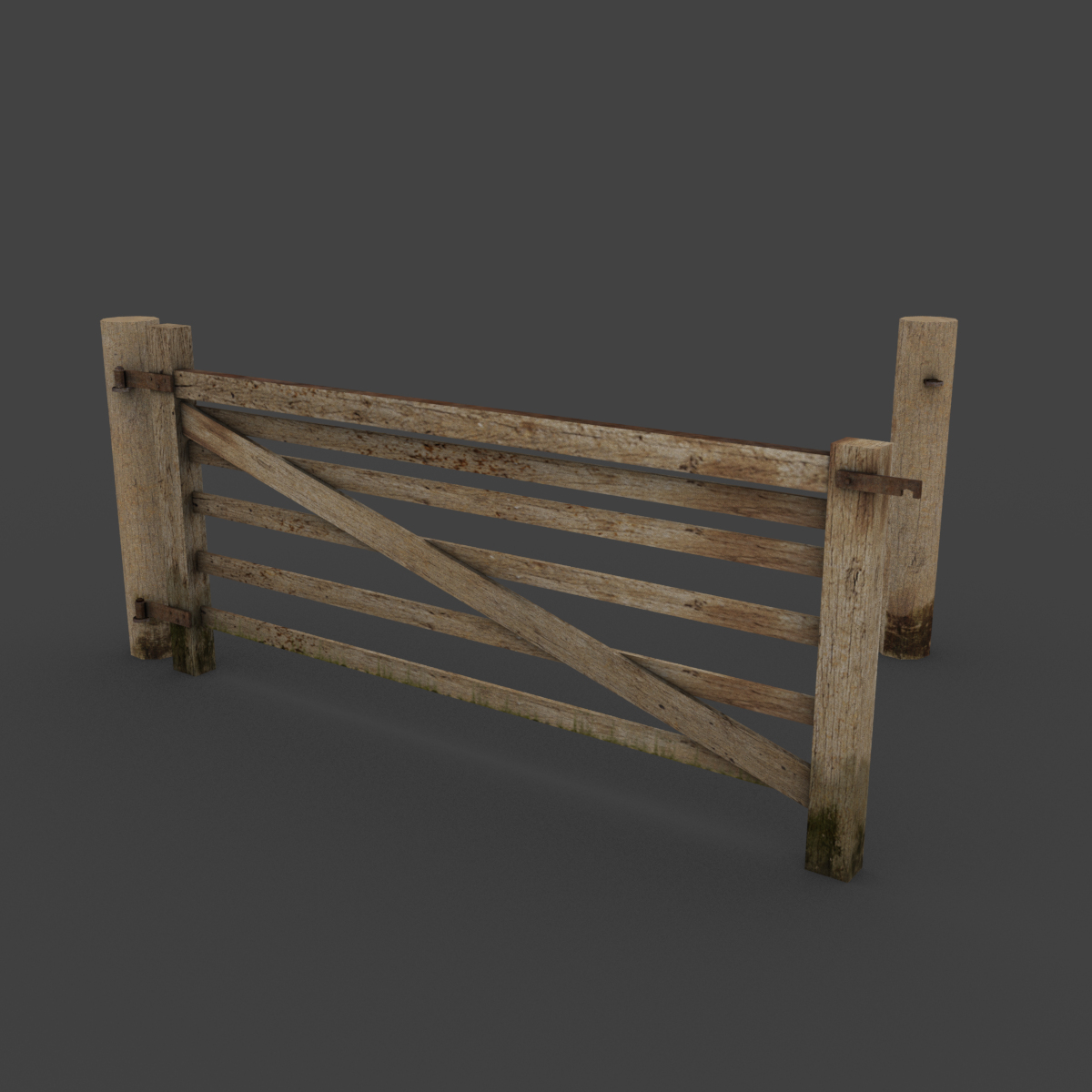 wooden fence gate 3d model