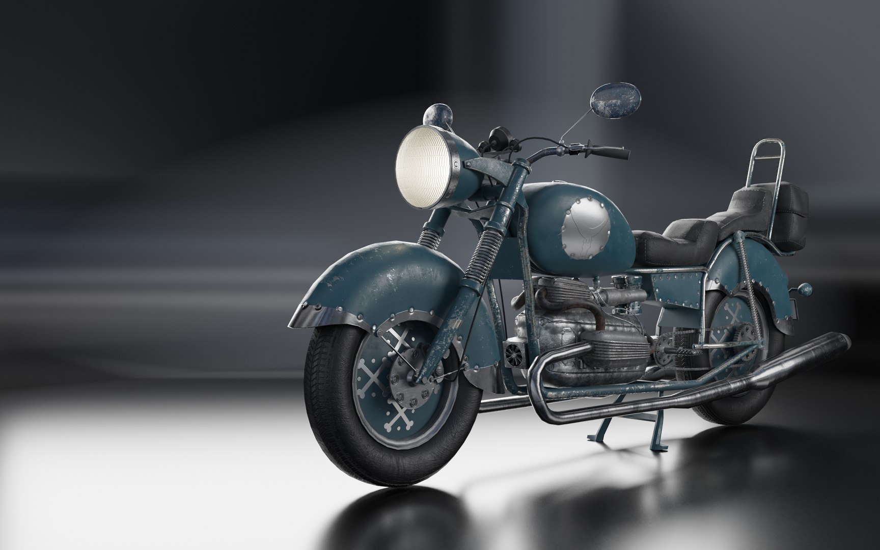 Old Custom Motorcycle 3D Model - TurboSquid 1600997
