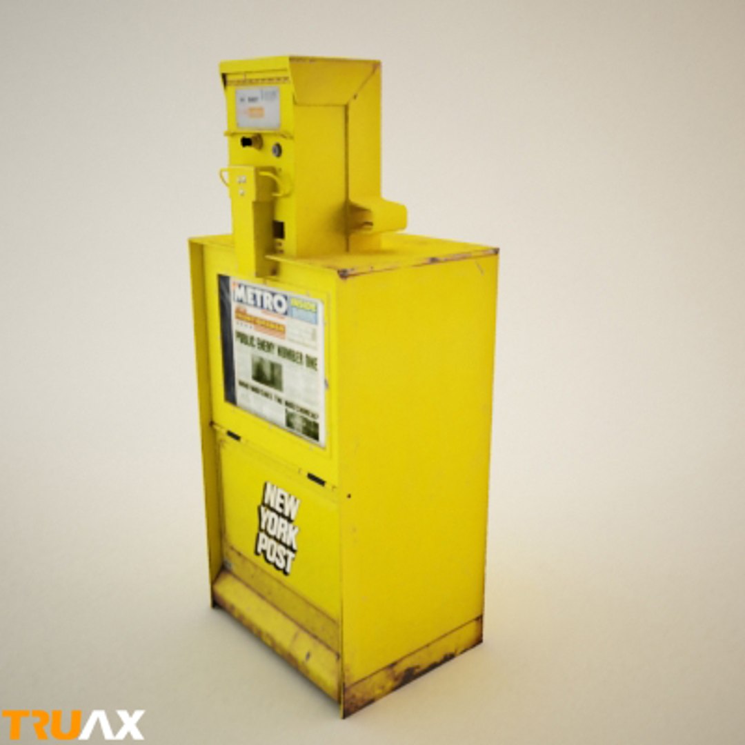 New York Post Newspaper Vending 3d Model