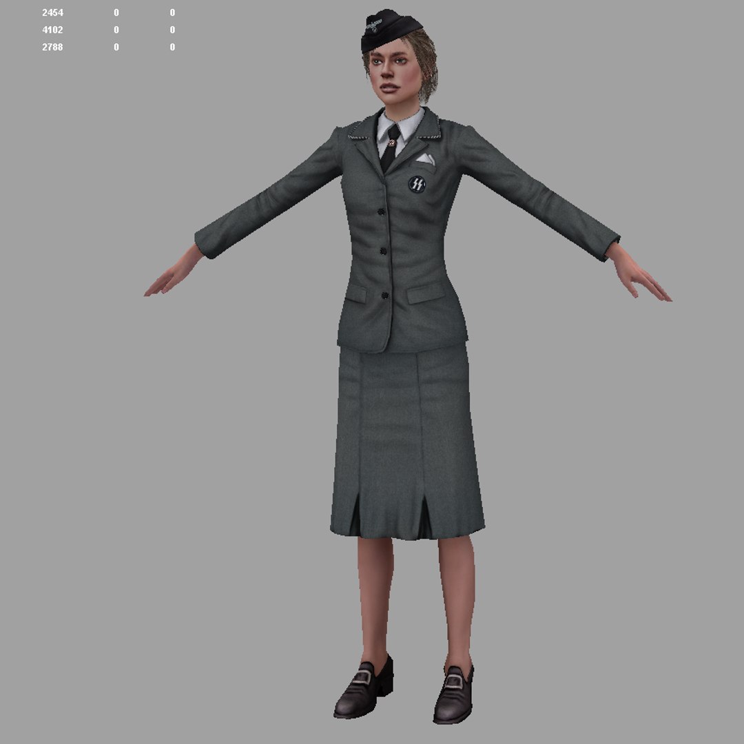Nazi Girl 3d Fbx