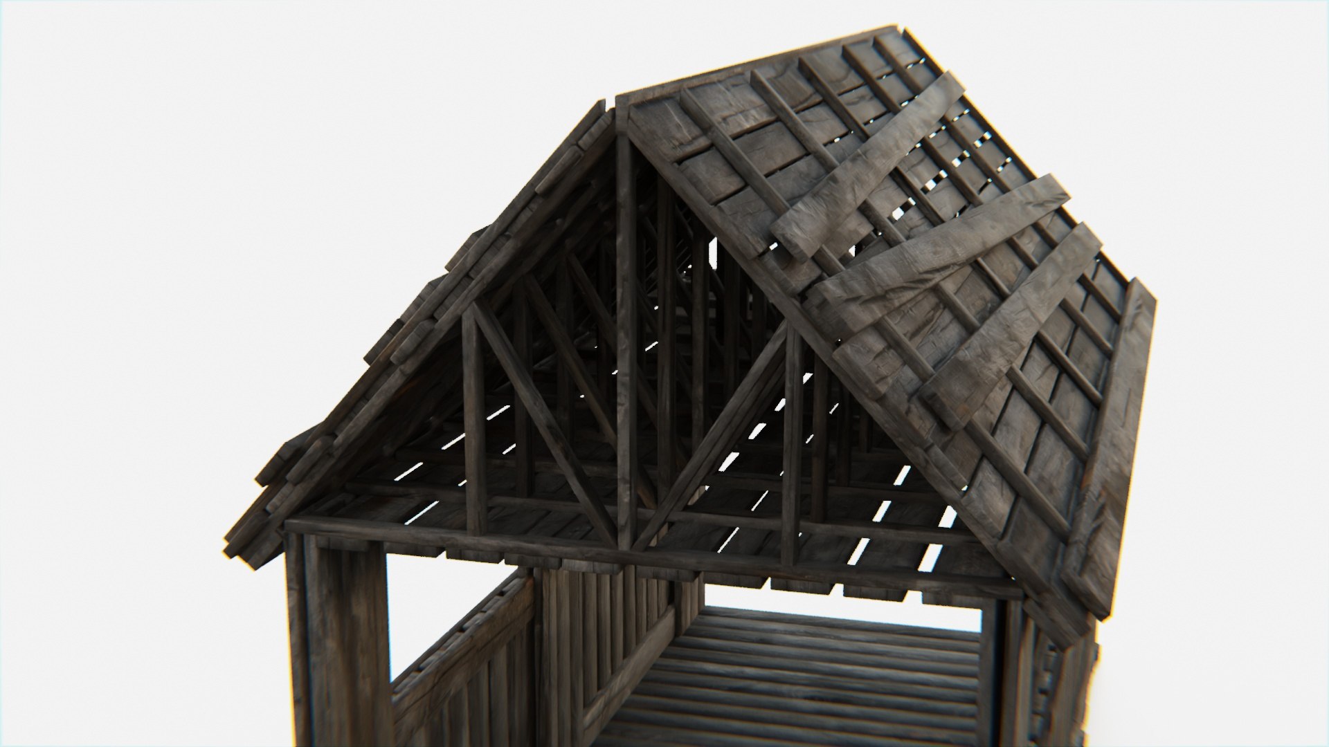 Old Wooden Medieval Shed Building 1 3D Model - TurboSquid 2103542