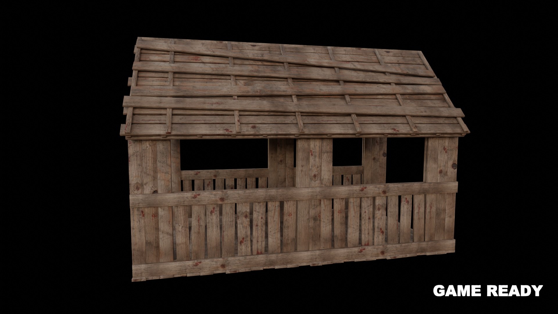 Old Wooden Medieval Shed Building 1 3D model - TurboSquid 2103542