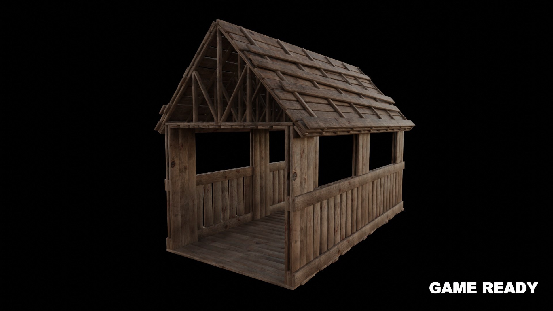 Old Wooden Medieval Shed Building 1 3D model - TurboSquid 2103542