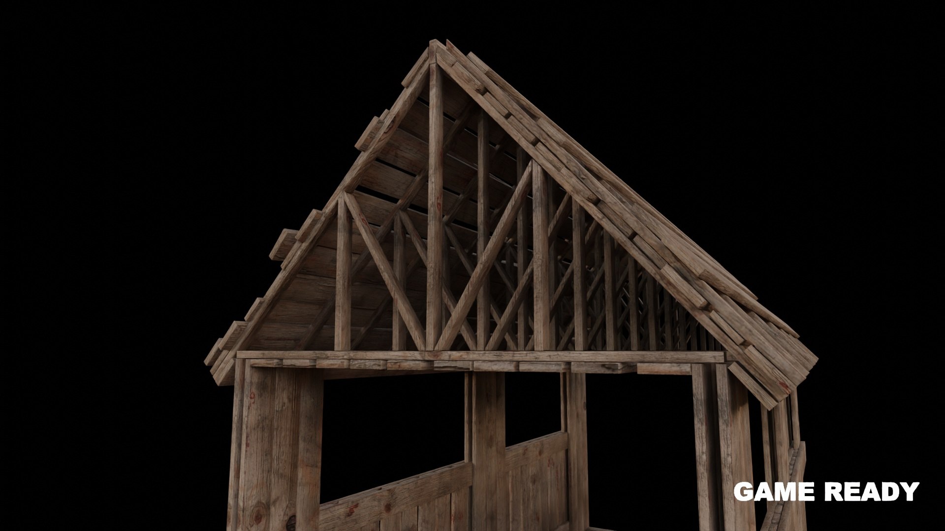 Old Wooden Medieval Shed Building 1 3D model - TurboSquid 2103542