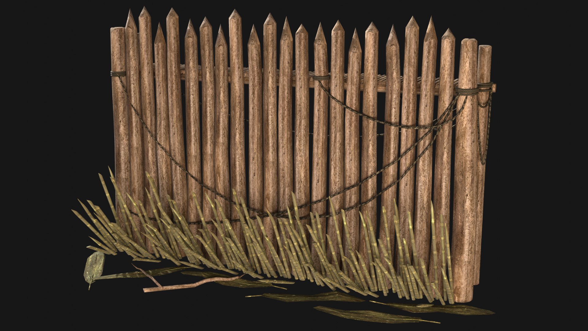 JUNGLE SWAMP PALISADE TRAP WALLS BARRIER BARRICADE COLLECTION 3D ...