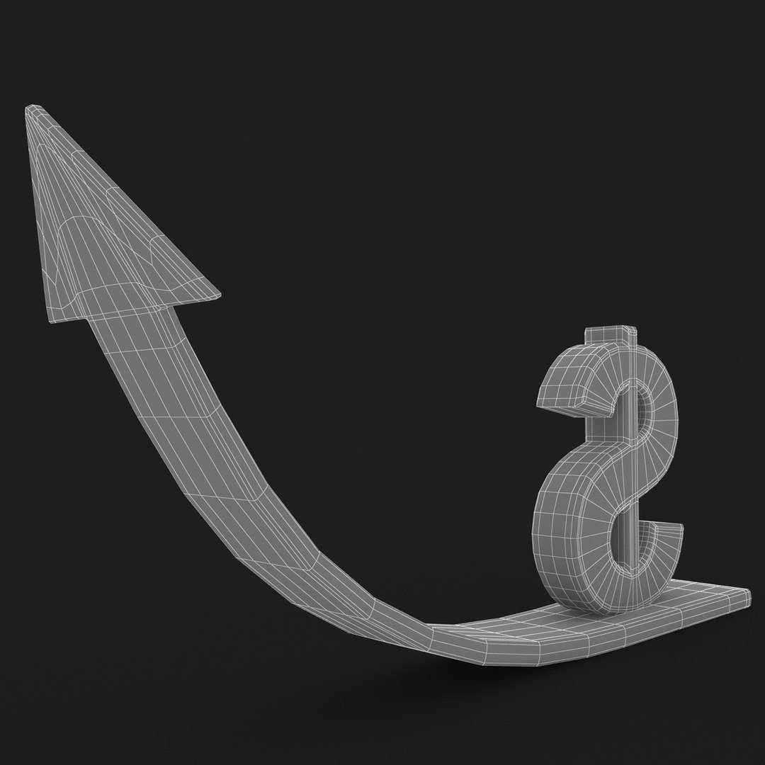 Trend Arrow Dollar 3d Model