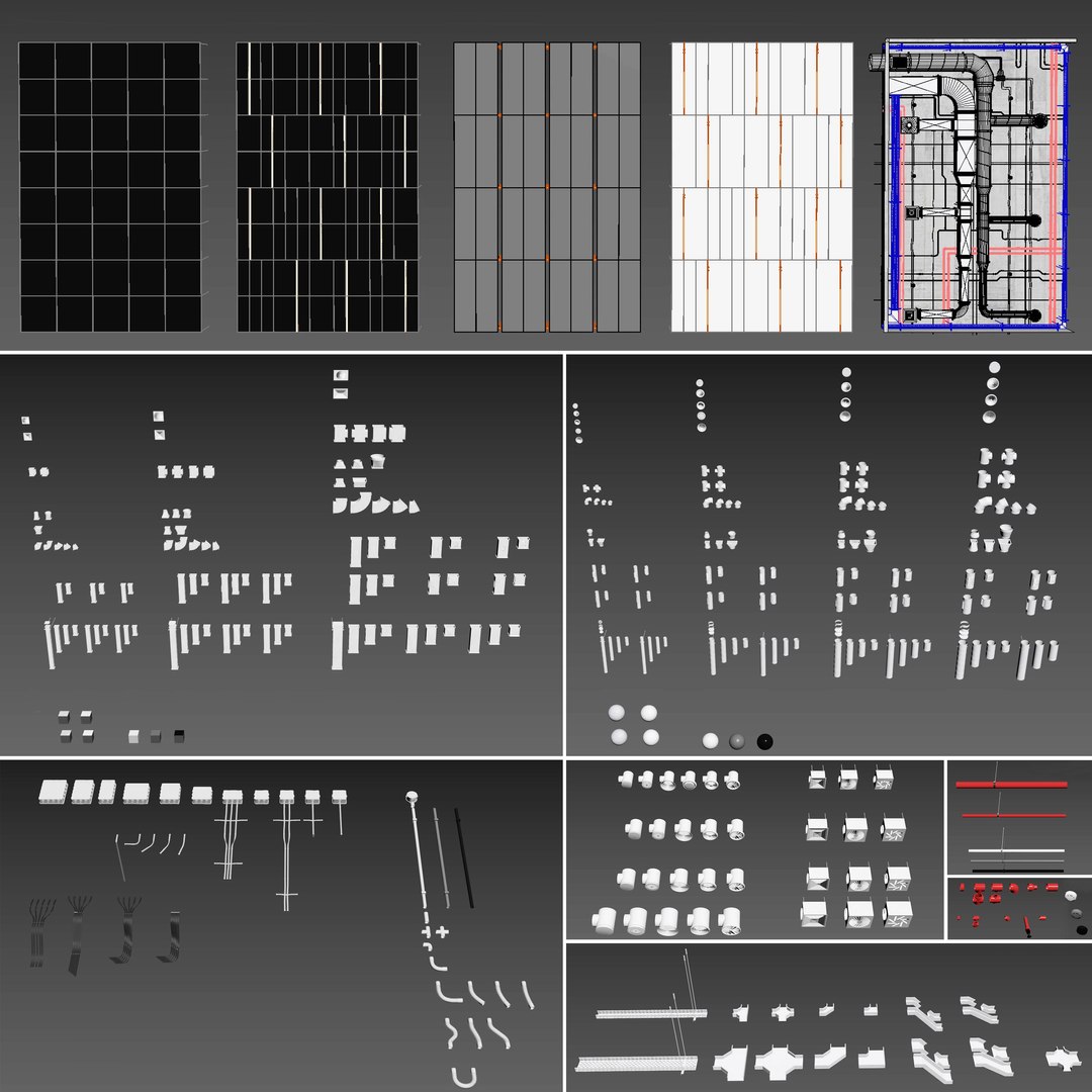 Decorative ceiling set 3D model - TurboSquid 1707009