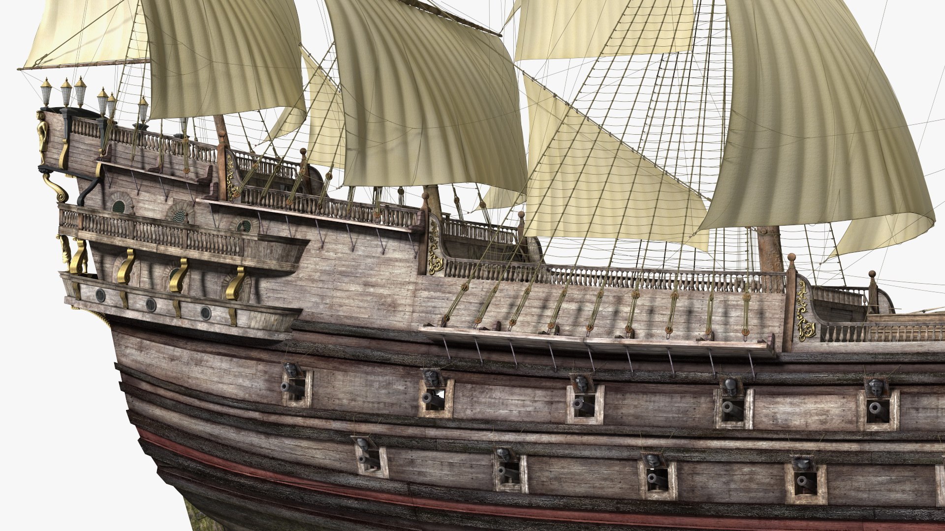 3D Galleon Sail Ship - TurboSquid 1886128