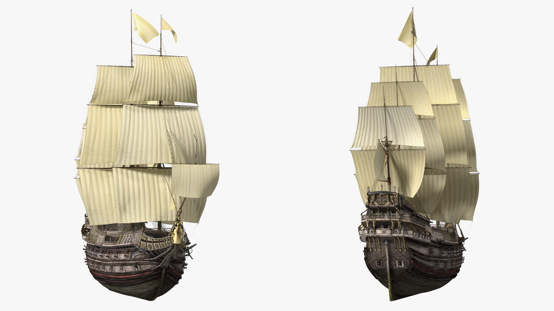 3D Galleon Sail Ship - TurboSquid 1886128