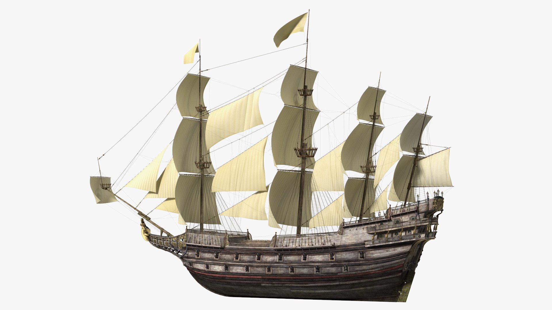 3D Galleon Sail Ship - TurboSquid 1886128