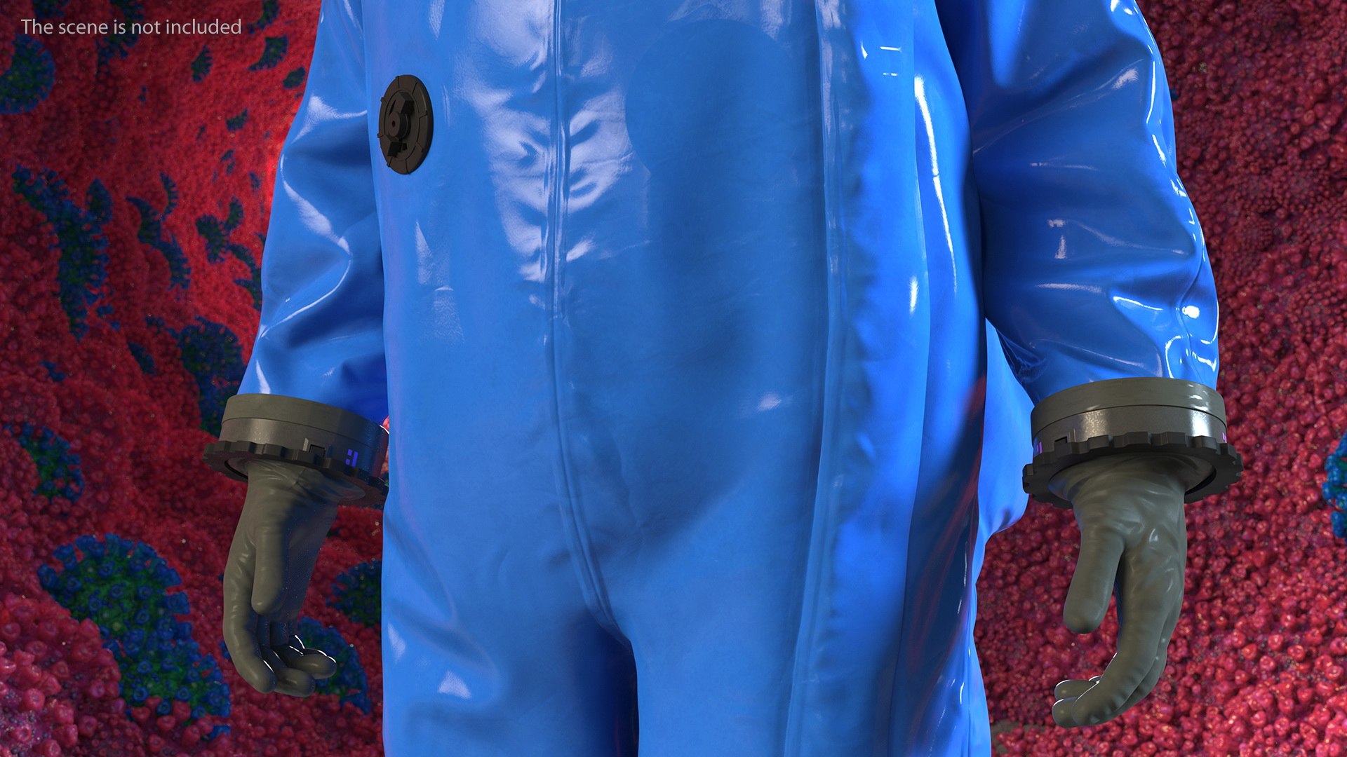 3D Fully Encapsulating Chemical Protection Suit Standing Pose model ...