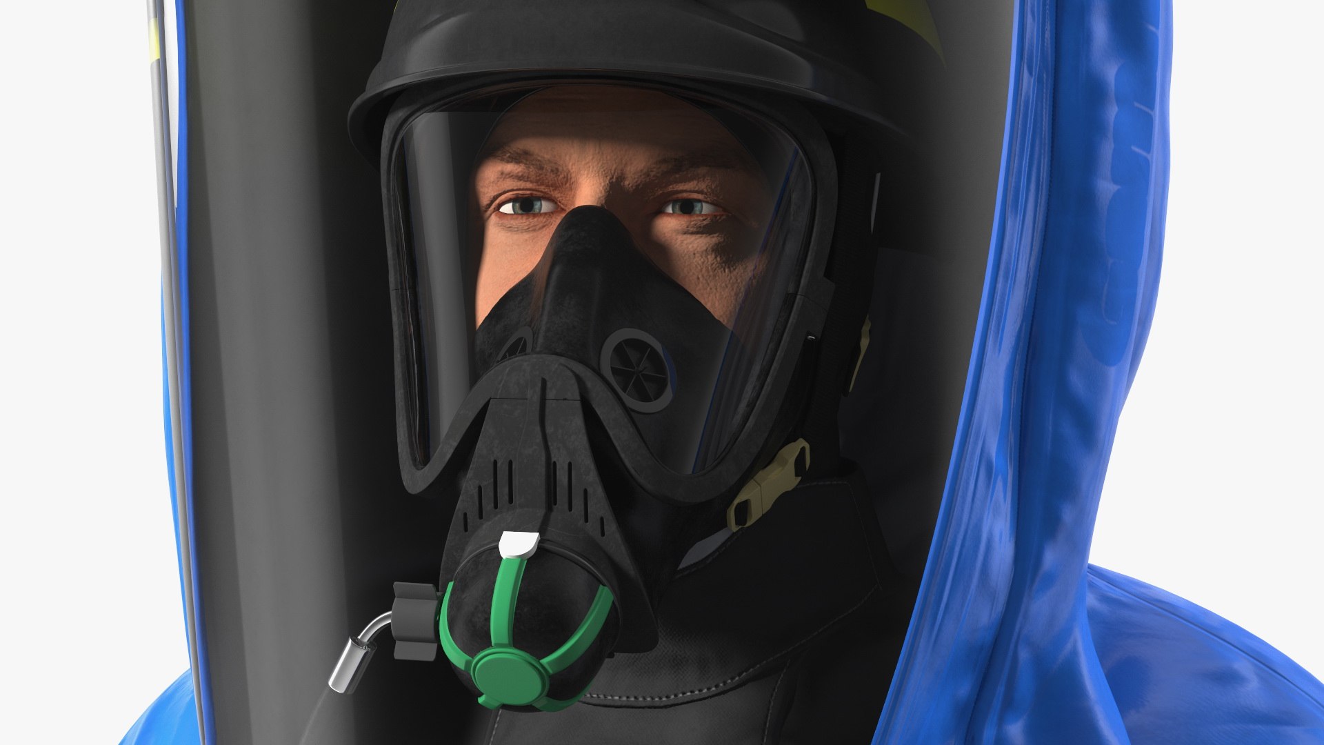 3D Fully Encapsulating Chemical Protection Suit Standing Pose model ...