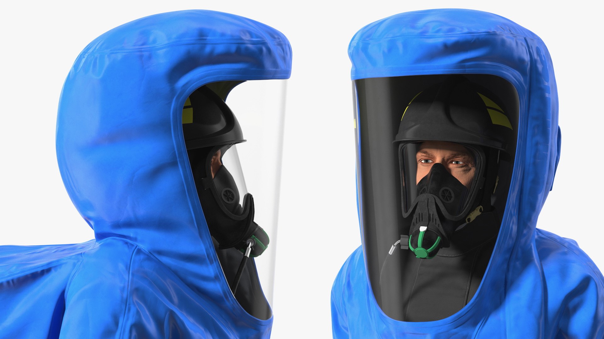 3D Fully Encapsulating Chemical Protection Suit Standing Pose model ...
