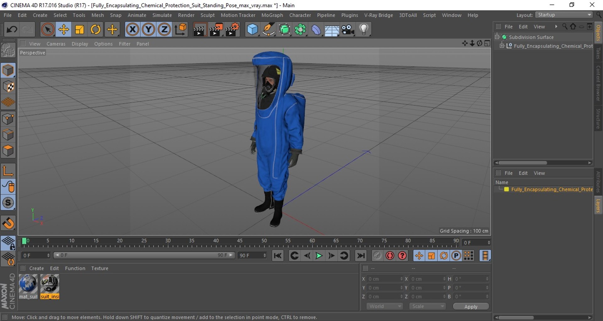 3D Fully Encapsulating Chemical Protection Suit Standing Pose Model ...