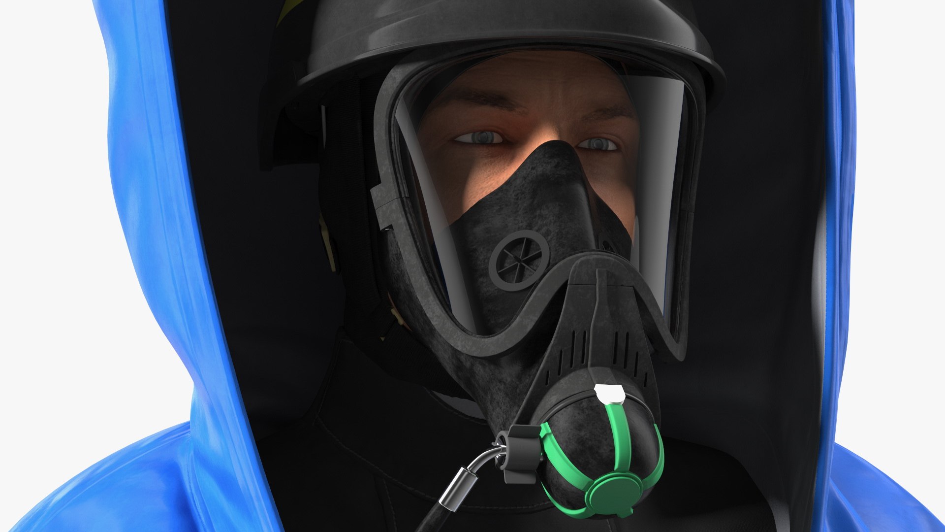 3D Fully Encapsulating Chemical Protection Suit Standing Pose model ...