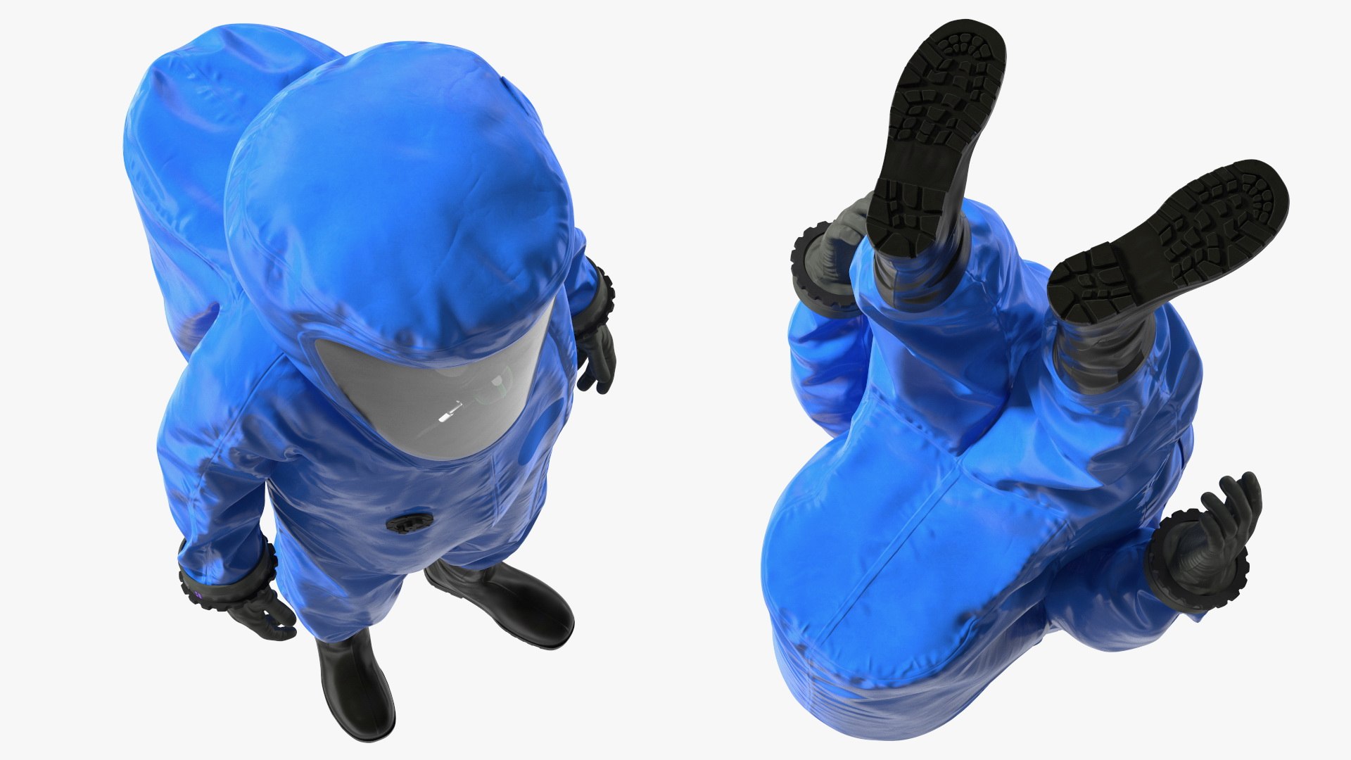 3D Fully Encapsulating Chemical Protection Suit Standing Pose model ...
