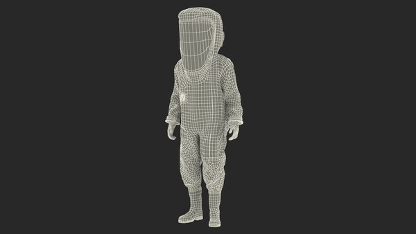 3D Fully Encapsulating Chemical Protection Suit Standing Pose model ...