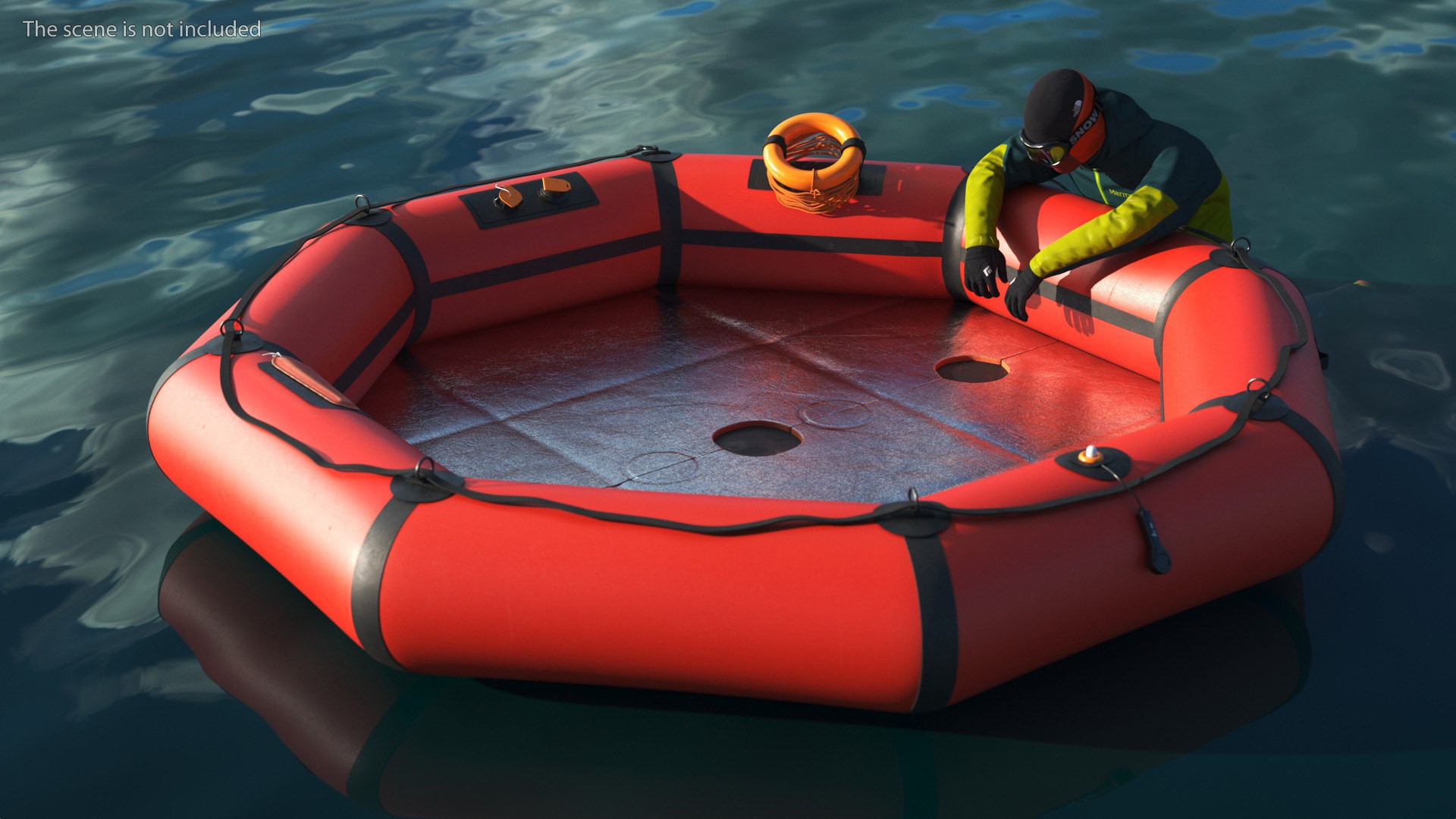 Life Raft With Extras And Tourist Aboard 3D Model - TurboSquid 2325138