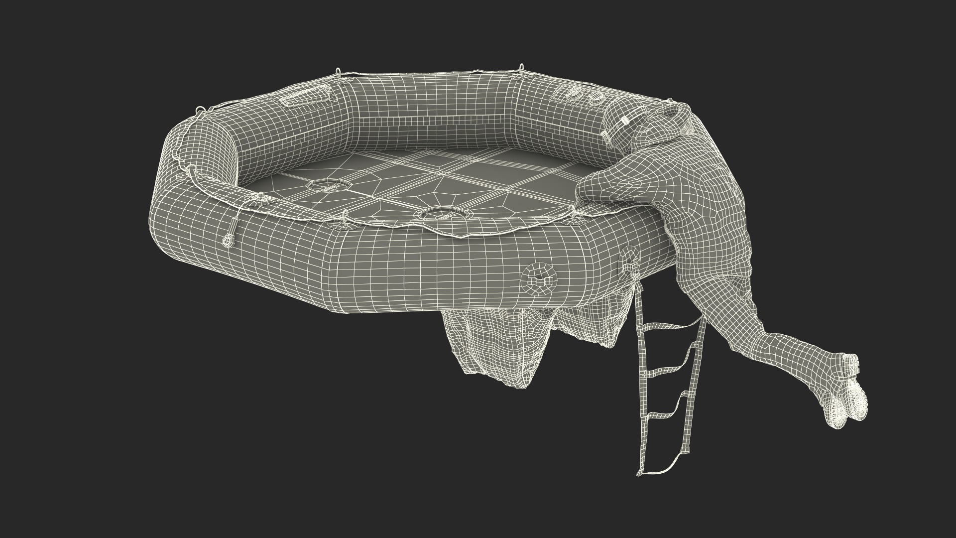 Life Raft With Extras And Tourist Aboard 3D Model - TurboSquid 2325138