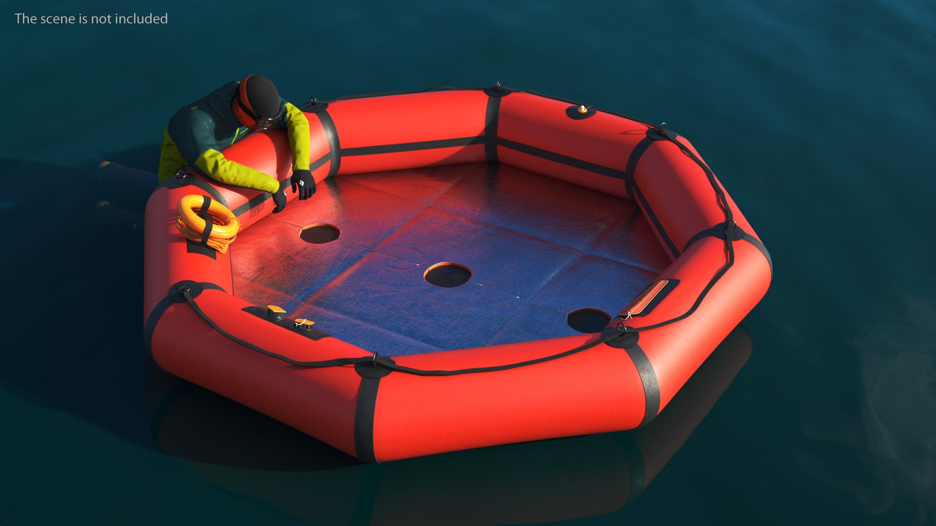 Life Raft With Extras And Tourist Aboard 3D Model - TurboSquid 2325138