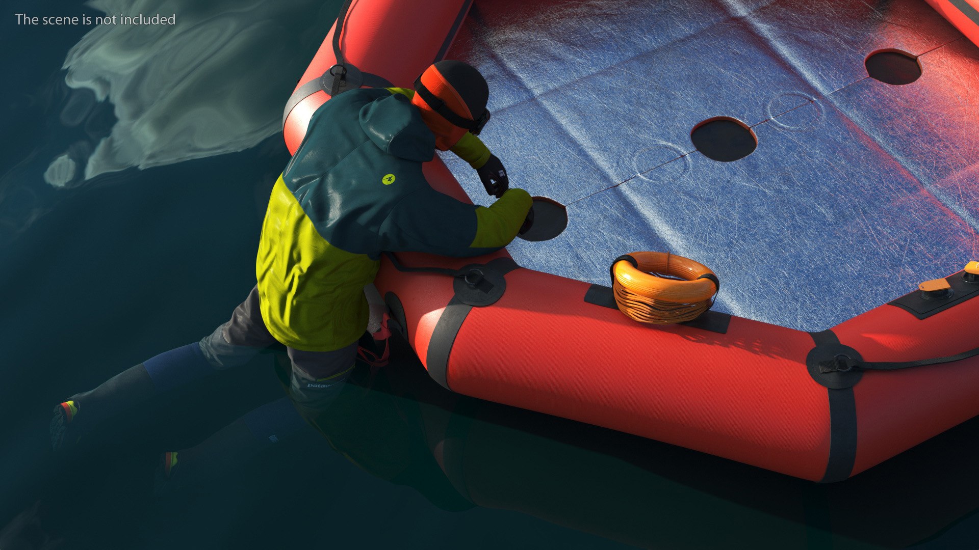 Life Raft With Extras And Tourist Aboard 3D Model - TurboSquid 2325138