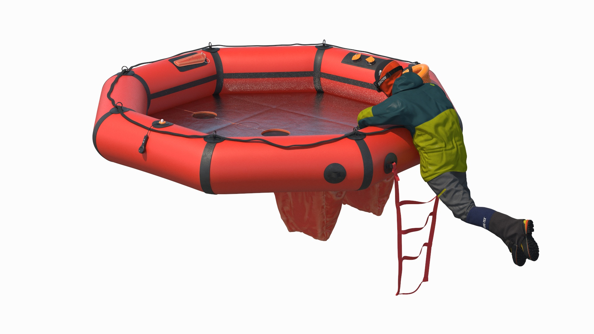 Life Raft With Extras And Tourist Aboard 3D Model - TurboSquid 2325138