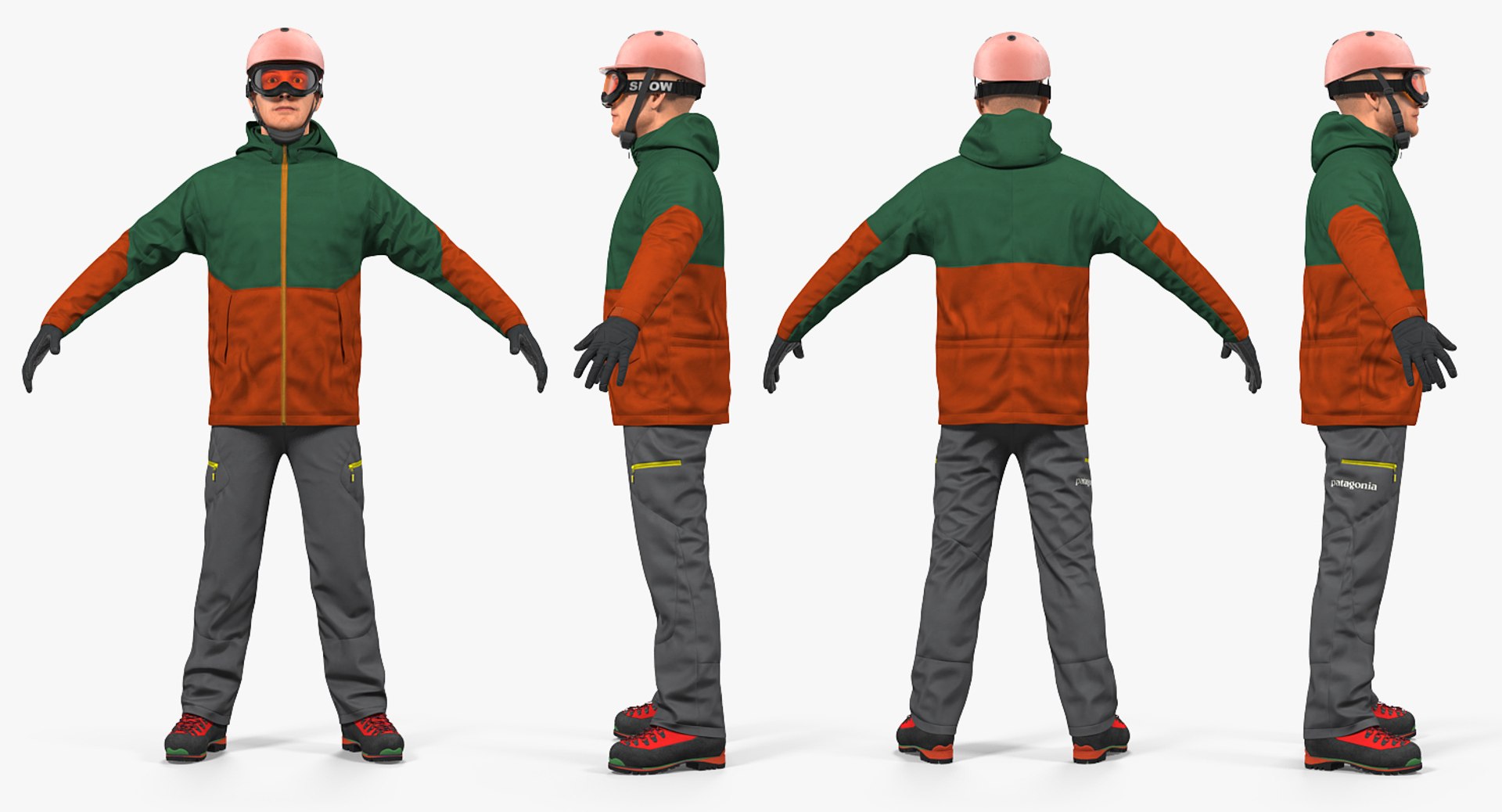Snowboarder Winter Sports Gear Model - TurboSquid 1269388