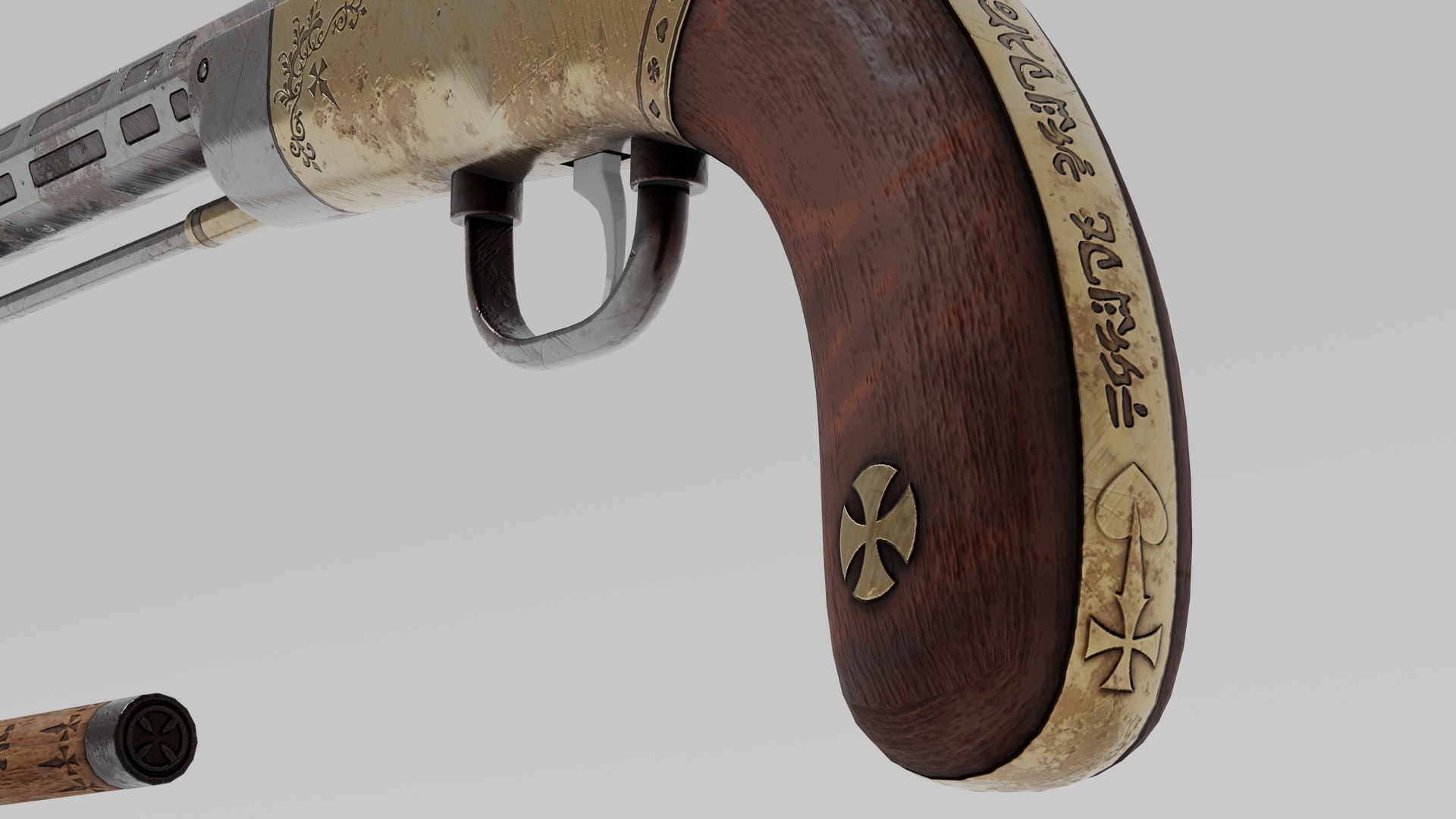 3D OB 00 02 Vampire Hunter Auxiliary Pistol With Flamethrower ...