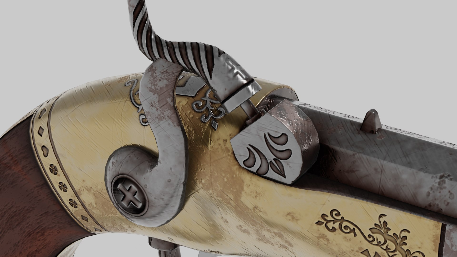 3D OB 00 02 Vampire Hunter Auxiliary Pistol With Flamethrower ...