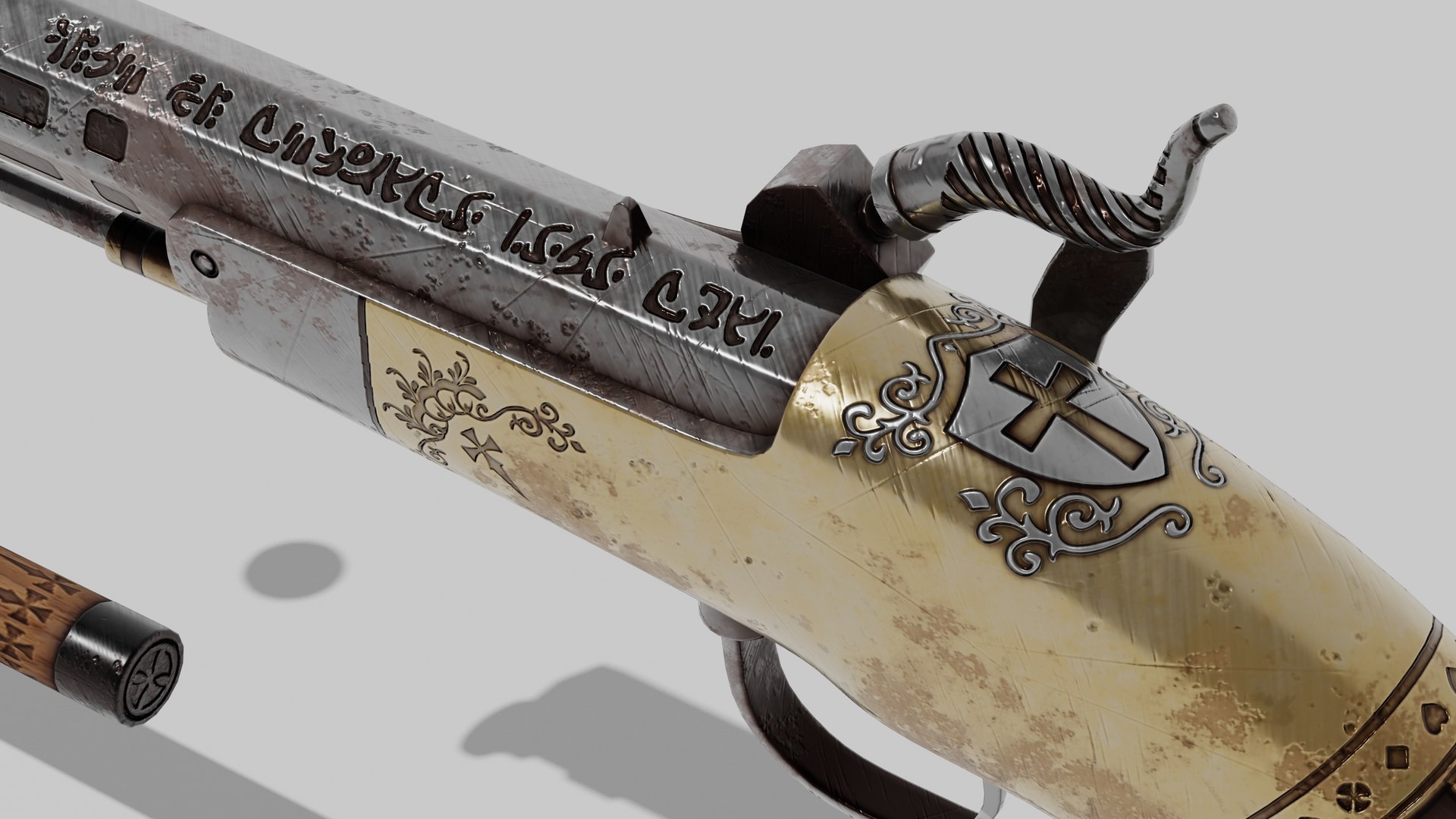 3D OB 00 02 Vampire Hunter Auxiliary Pistol With Flamethrower ...