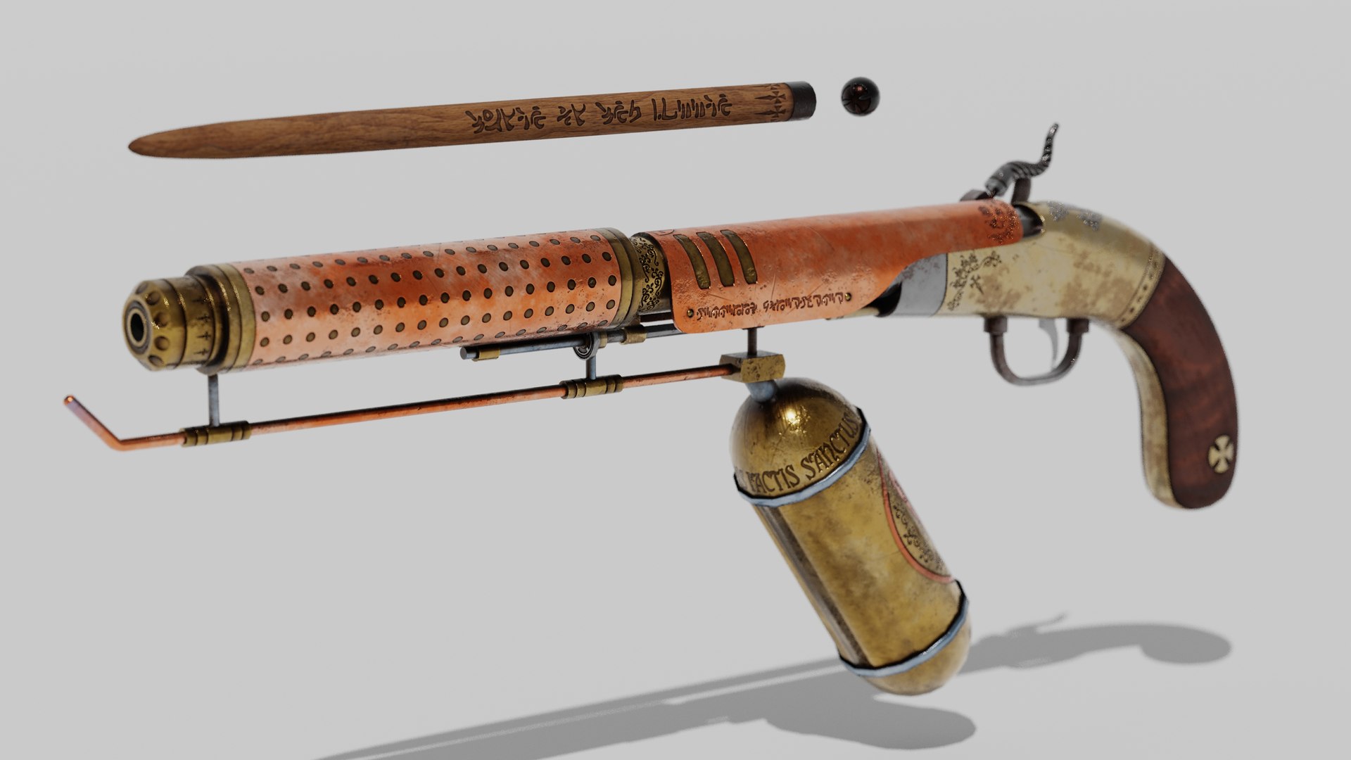 3D OB 00 02 Vampire Hunter Auxiliary Pistol With Flamethrower ...