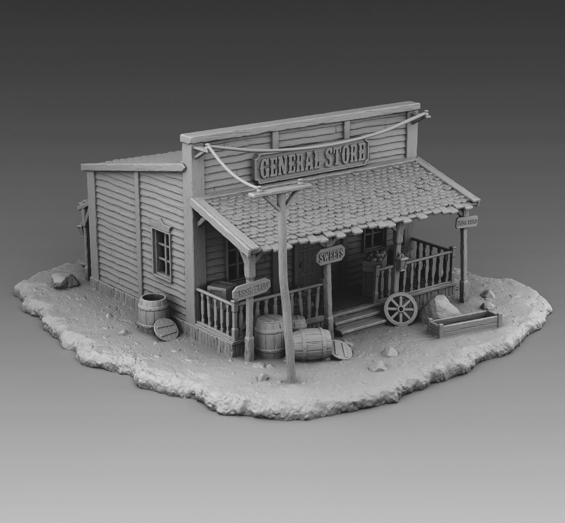 3D Wild West Store Model - TurboSquid 1945855