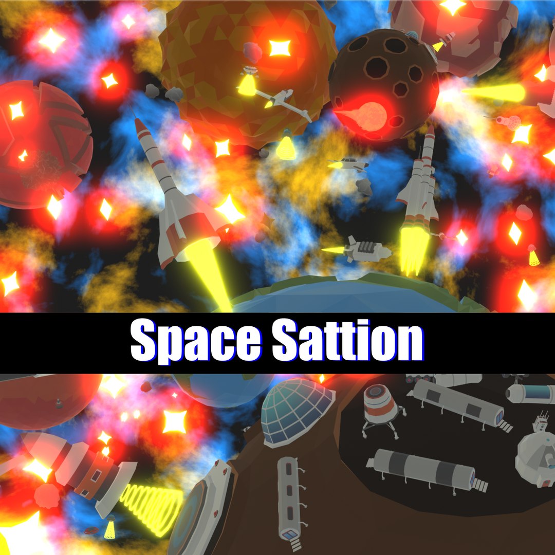 Low Poly Space Sattion 3D - TurboSquid 2267447
